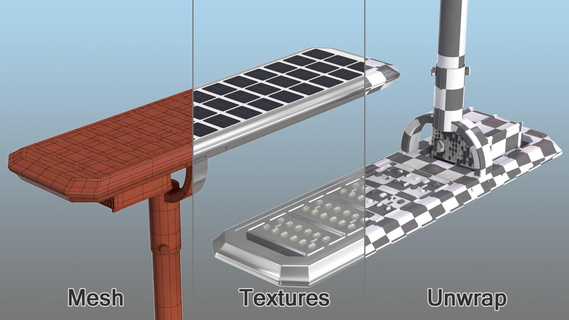 Solar garden light post 3D model - TurboSquid 1608825