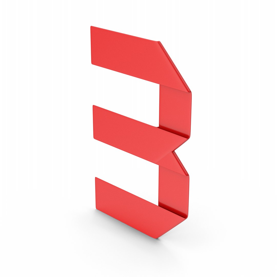 Ribbon Number 3 3D Model - TurboSquid 2200651