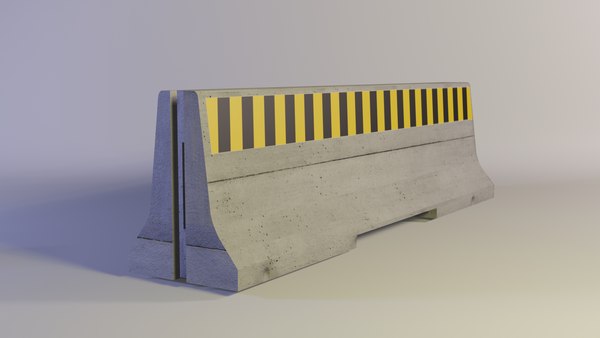 Concrete and Plastic Road Barriers Modelo 3D - TurboSquid 1962698