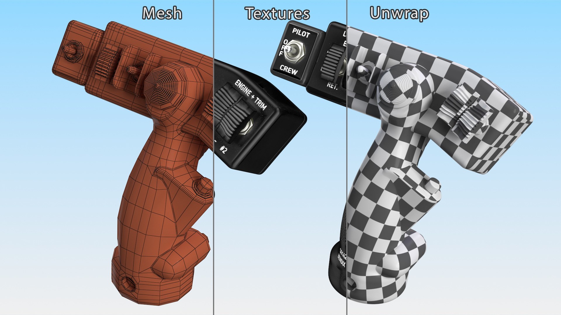 3D Helicopter Flight Control Stick - TurboSquid 1996839