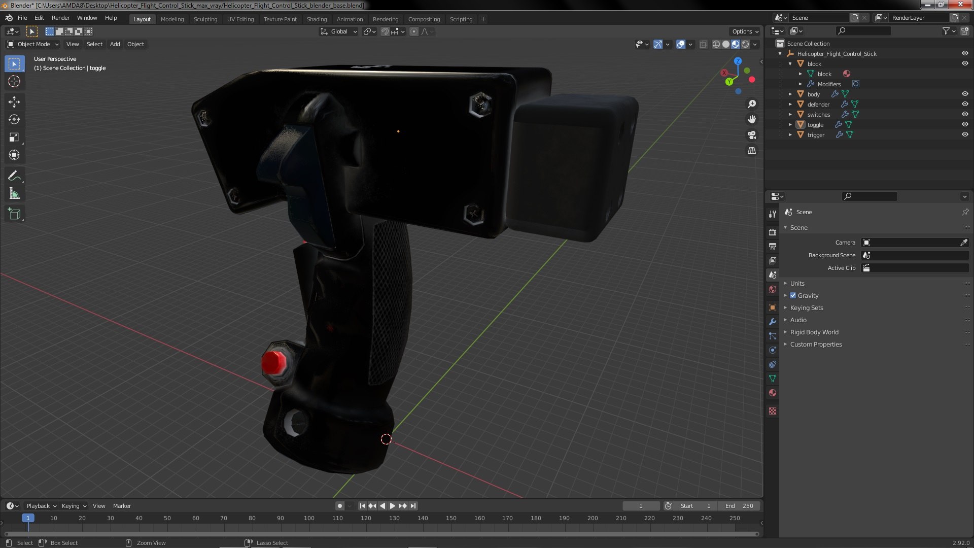 3D Helicopter Flight Control Stick - TurboSquid 1996839