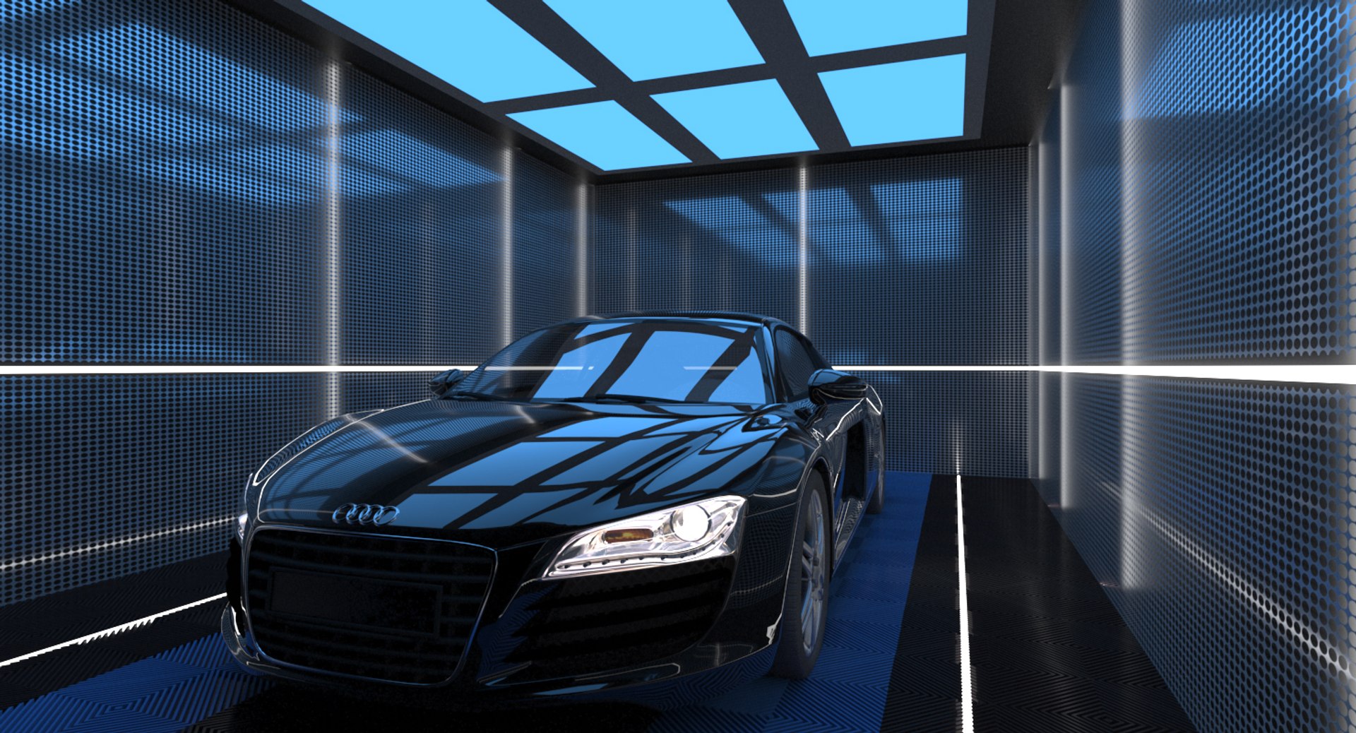 3D Model Car Garage Scene Lights - TurboSquid 1286215