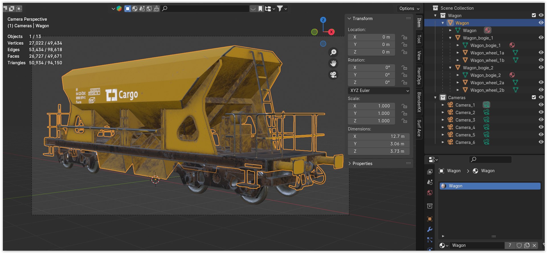 Hopper Wagon PBR II 3D Model - TurboSquid 2282811
