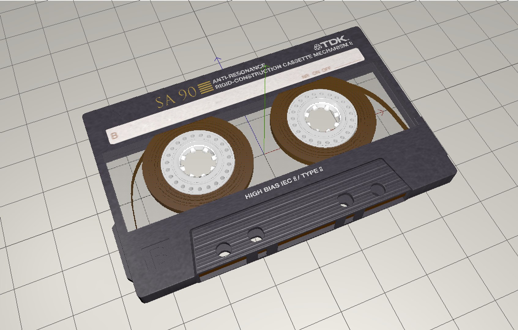 3d Cassette Tape Model