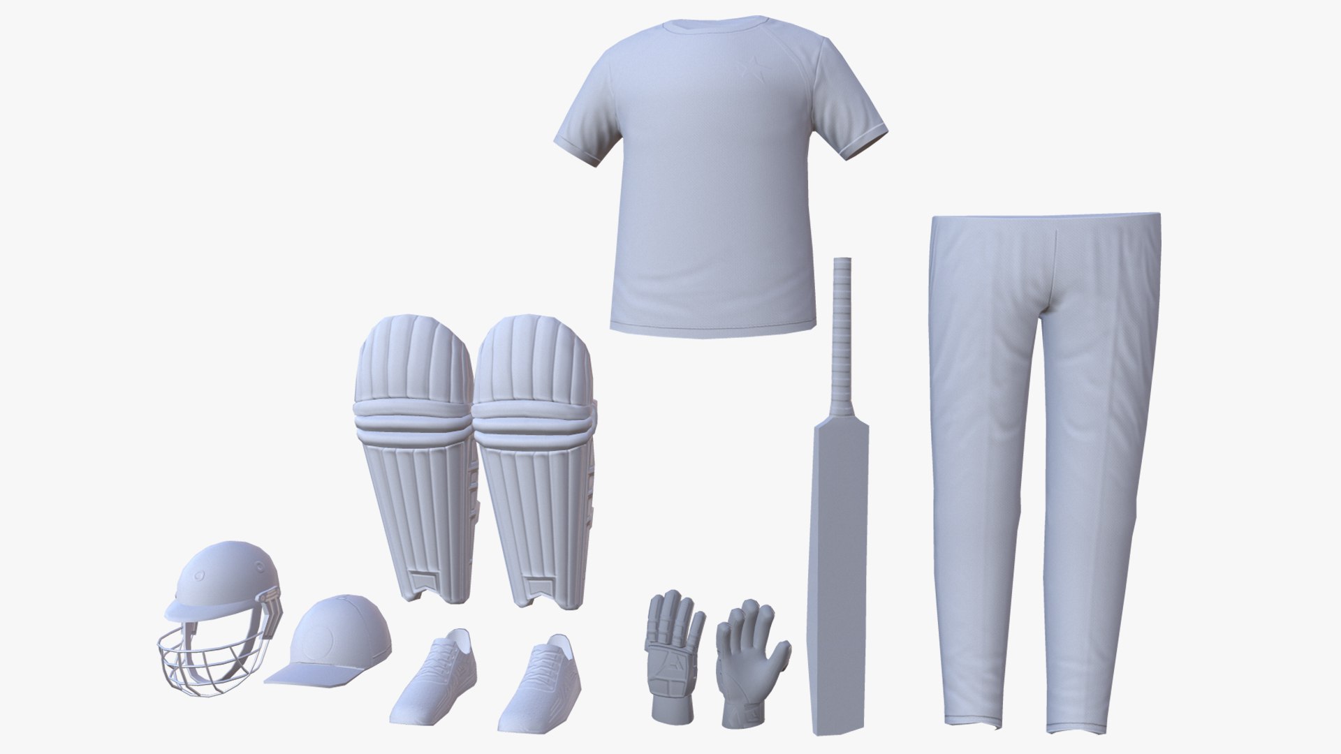 Cricket Equipment 3D Model - TurboSquid 2159913