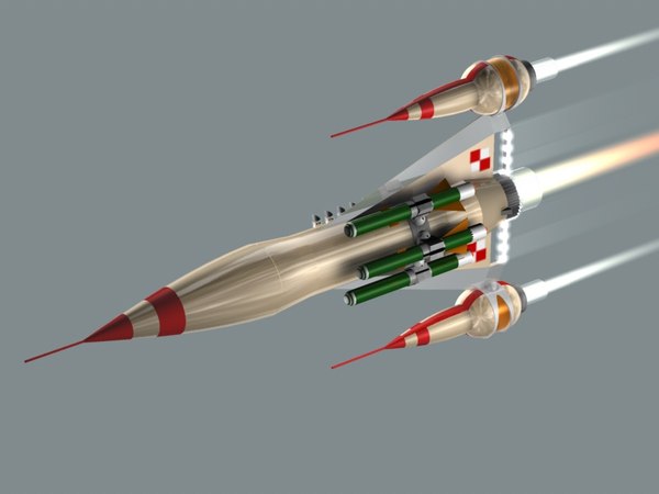 rocket sci-fi ship space c4d