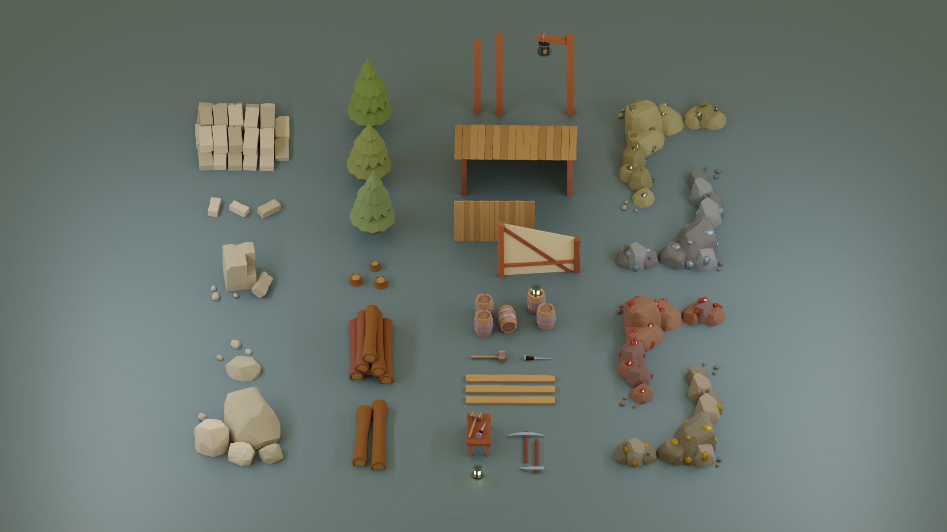 3D Stylised Mining Camp - Scene And Assets - Blender Model - TurboSquid ...