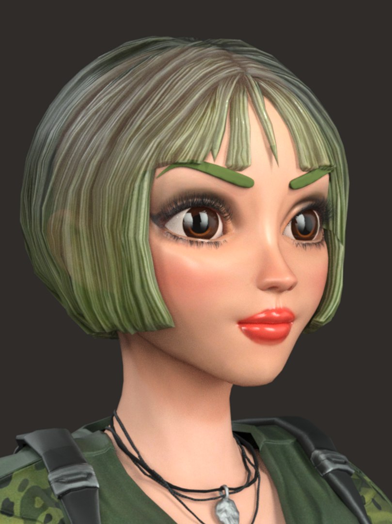 Cartoon 3D Rigged Cute Style Girl-Isla Character Model - TurboSquid 2269137