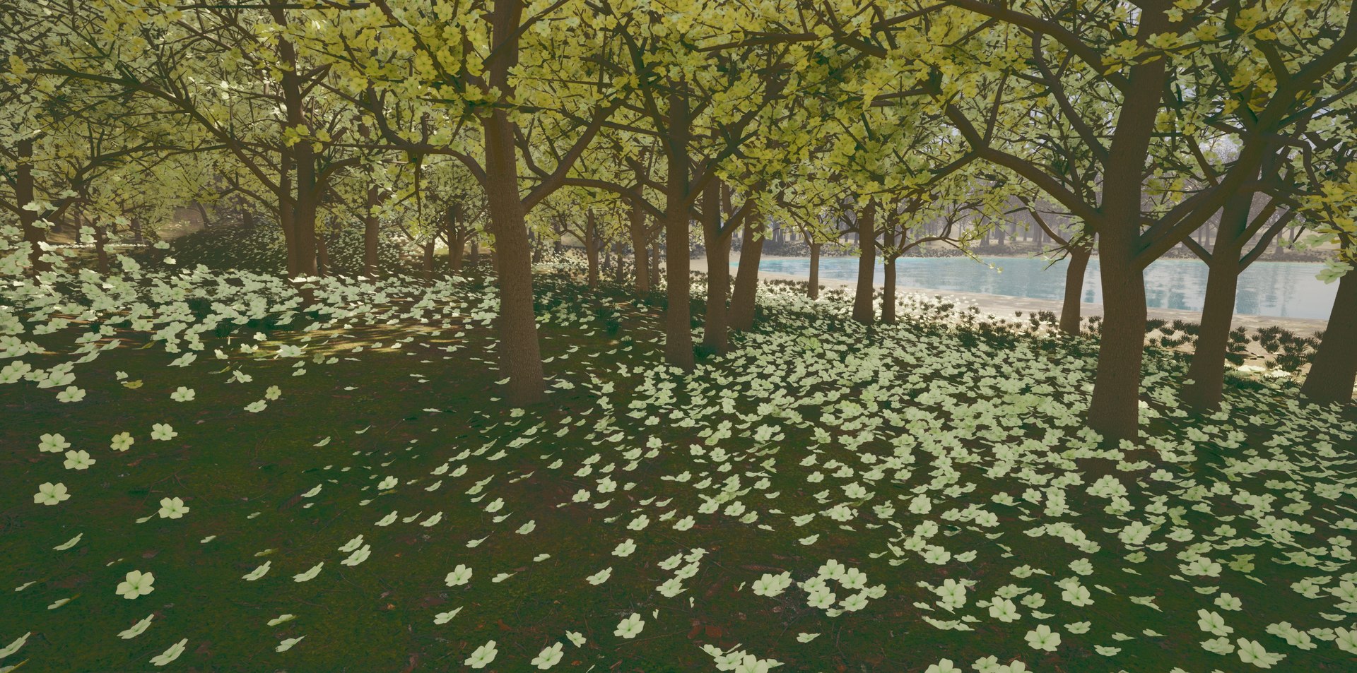 3D Forest Lake Oasis 3d Scene Landscape - TurboSquid 2178209