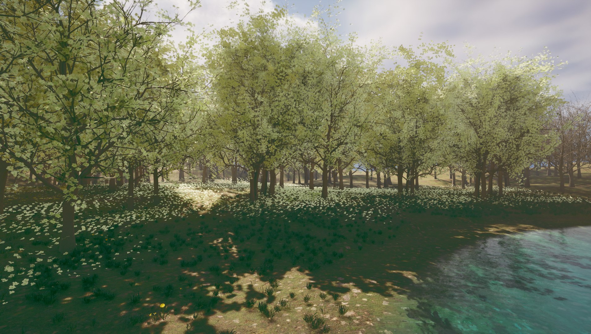3D Forest Lake Oasis 3d Scene Landscape - TurboSquid 2178209