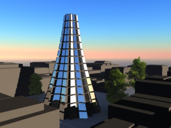 3d building glass model