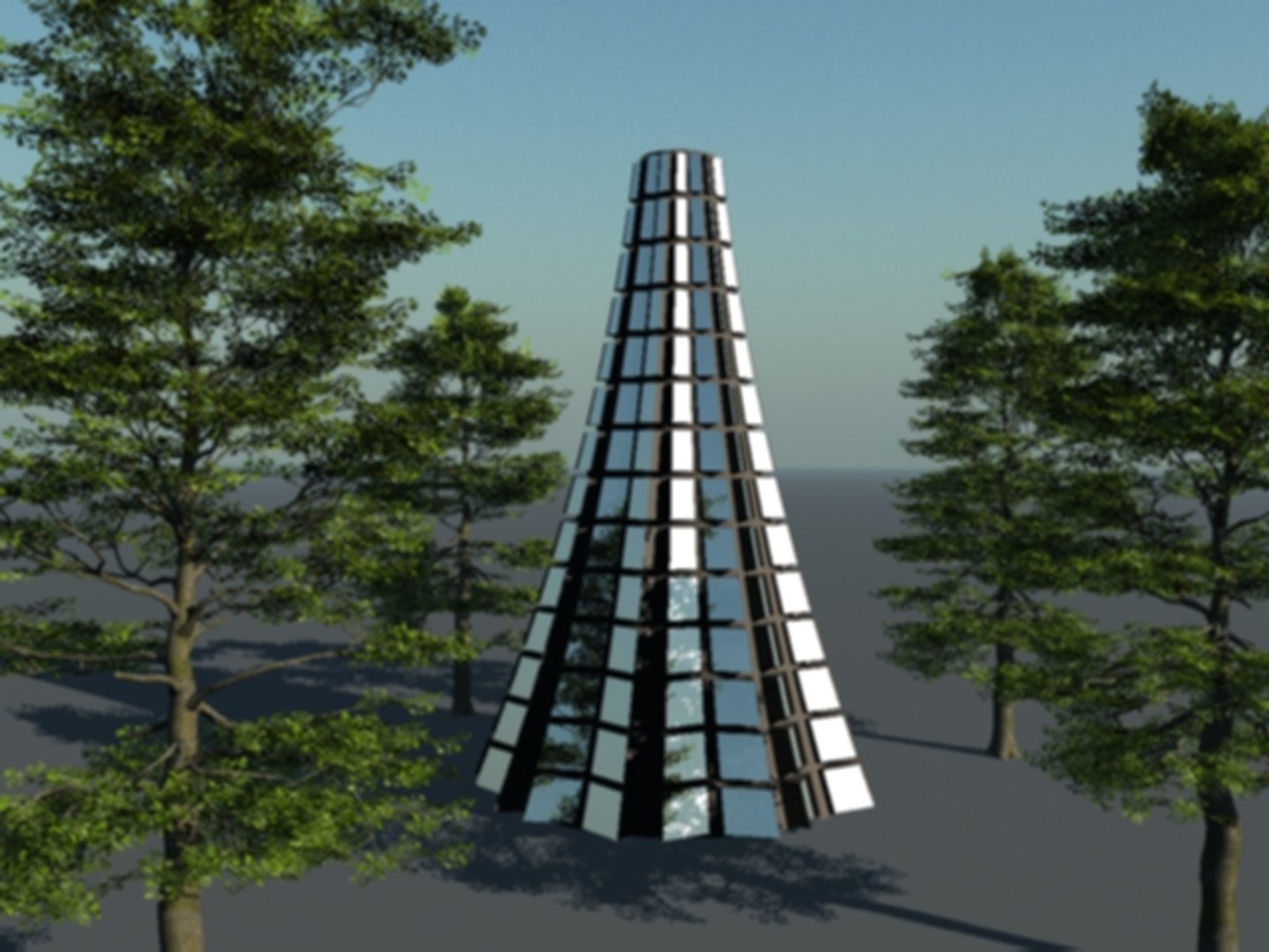 3d building glass model