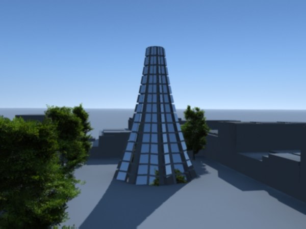 3d building glass model