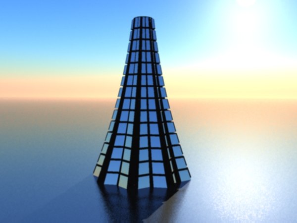3d building glass model