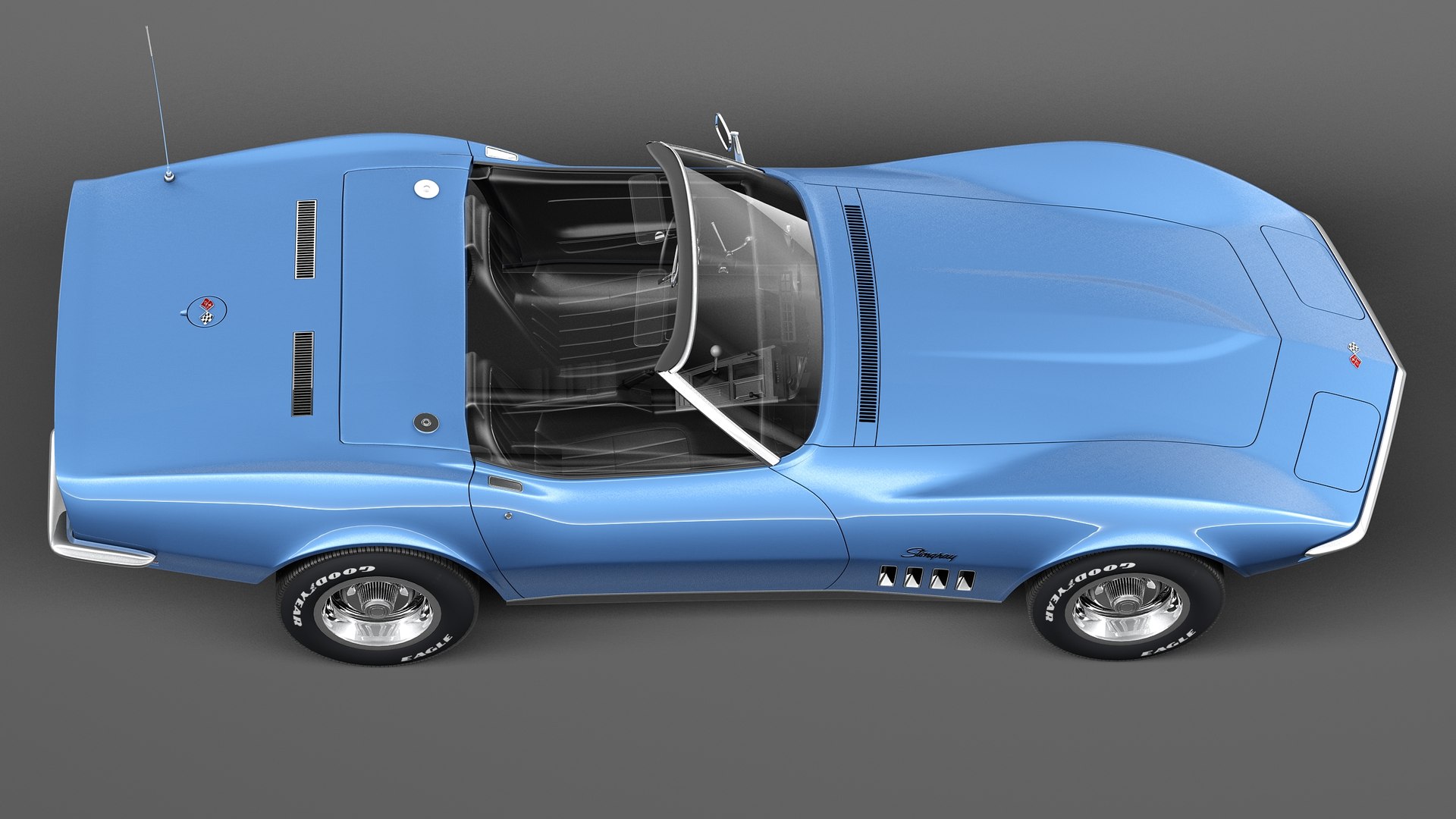 3d Chevrolet Corvette C3 1969 Model