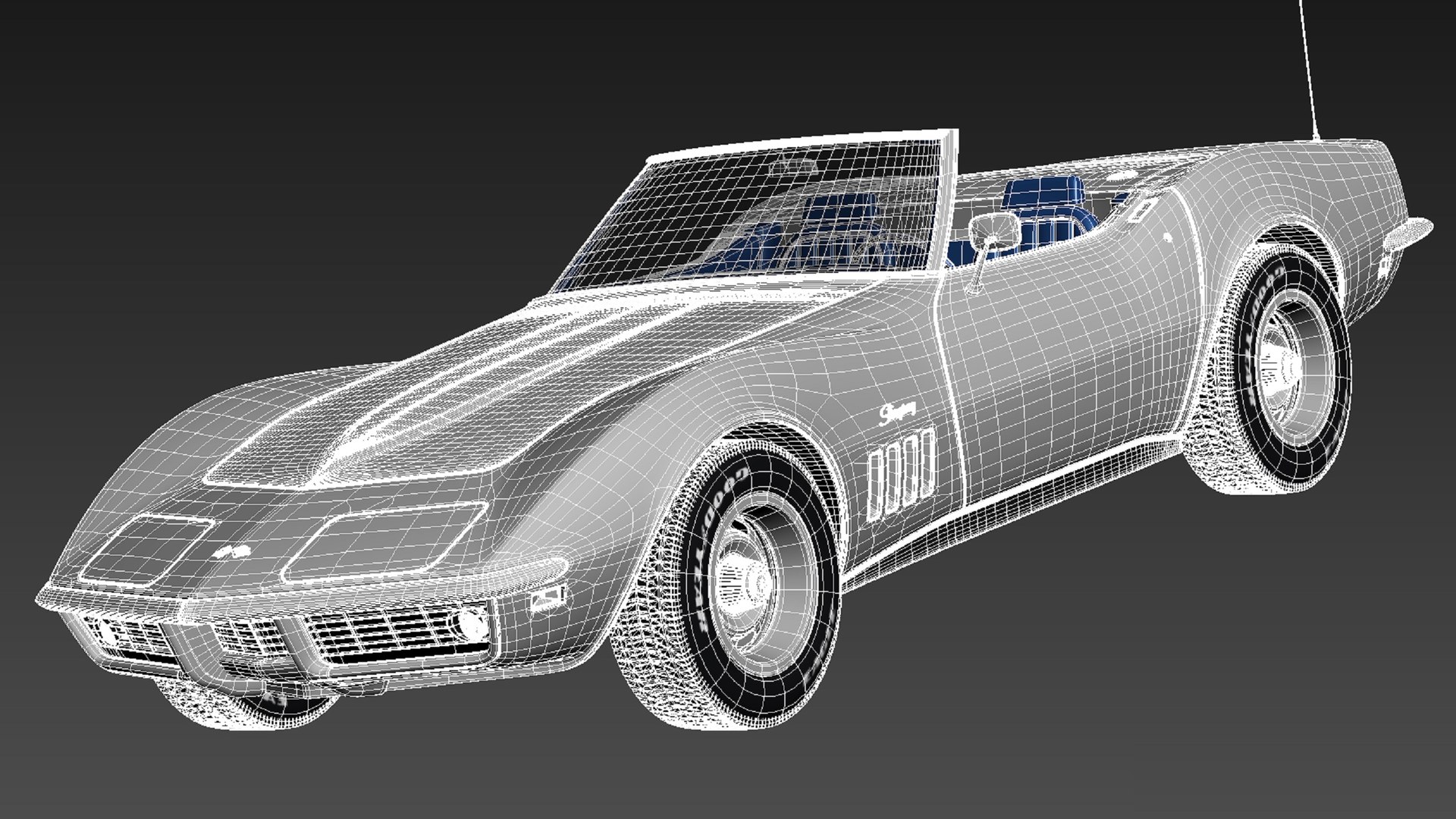 3d chevrolet corvette c3 1969 model