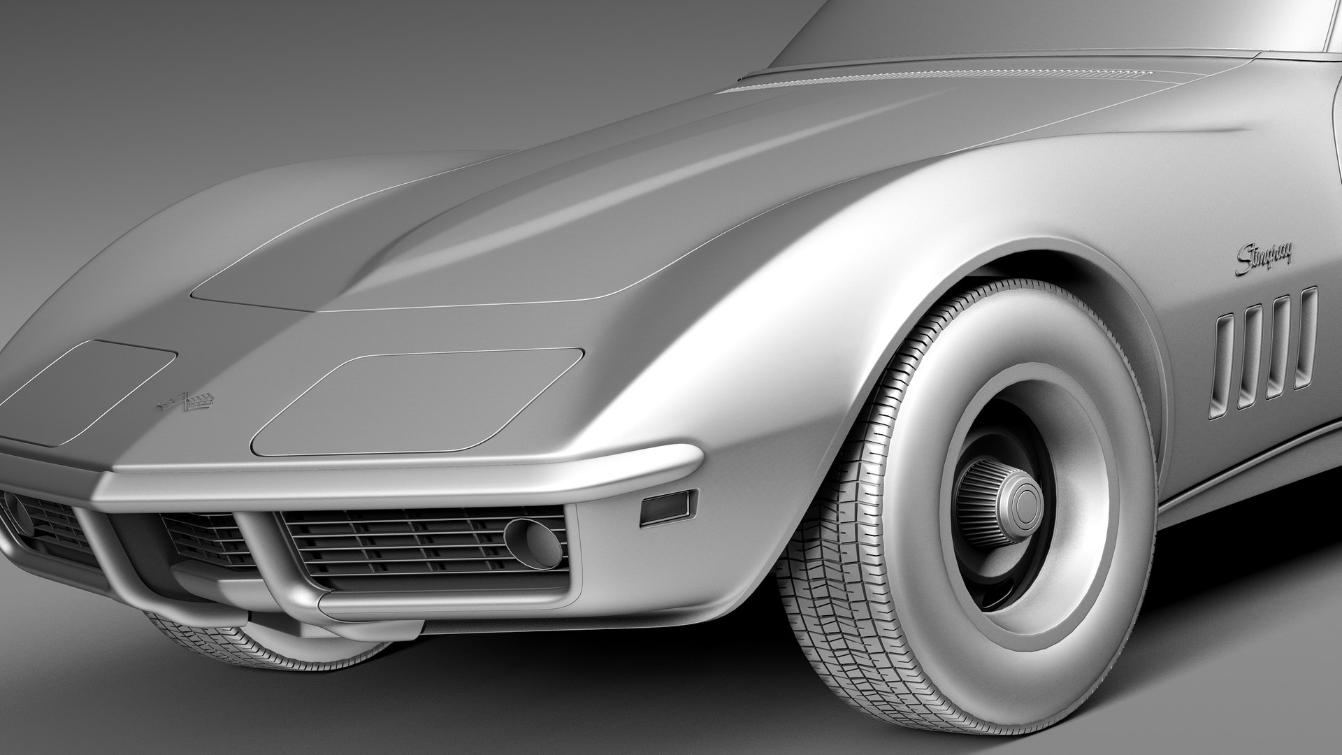 3d Chevrolet Corvette C3 1969 Model