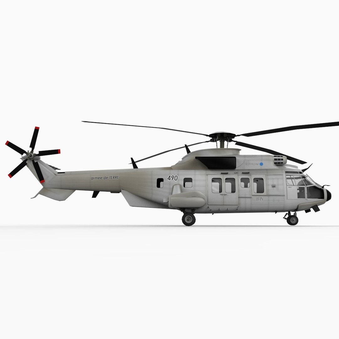 3d Model Eurocopter Super Puma Pre-rigged