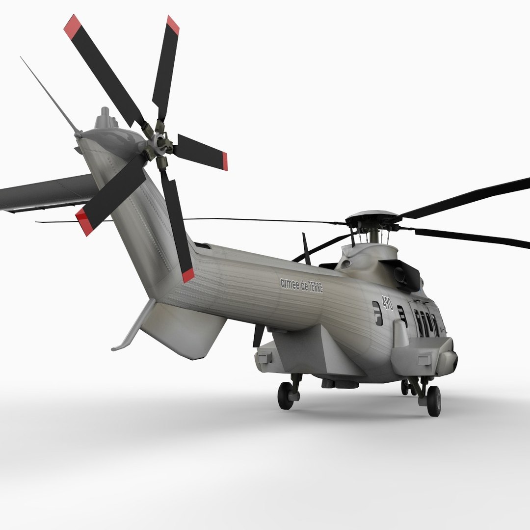 3d Model Eurocopter Super Puma Pre-rigged