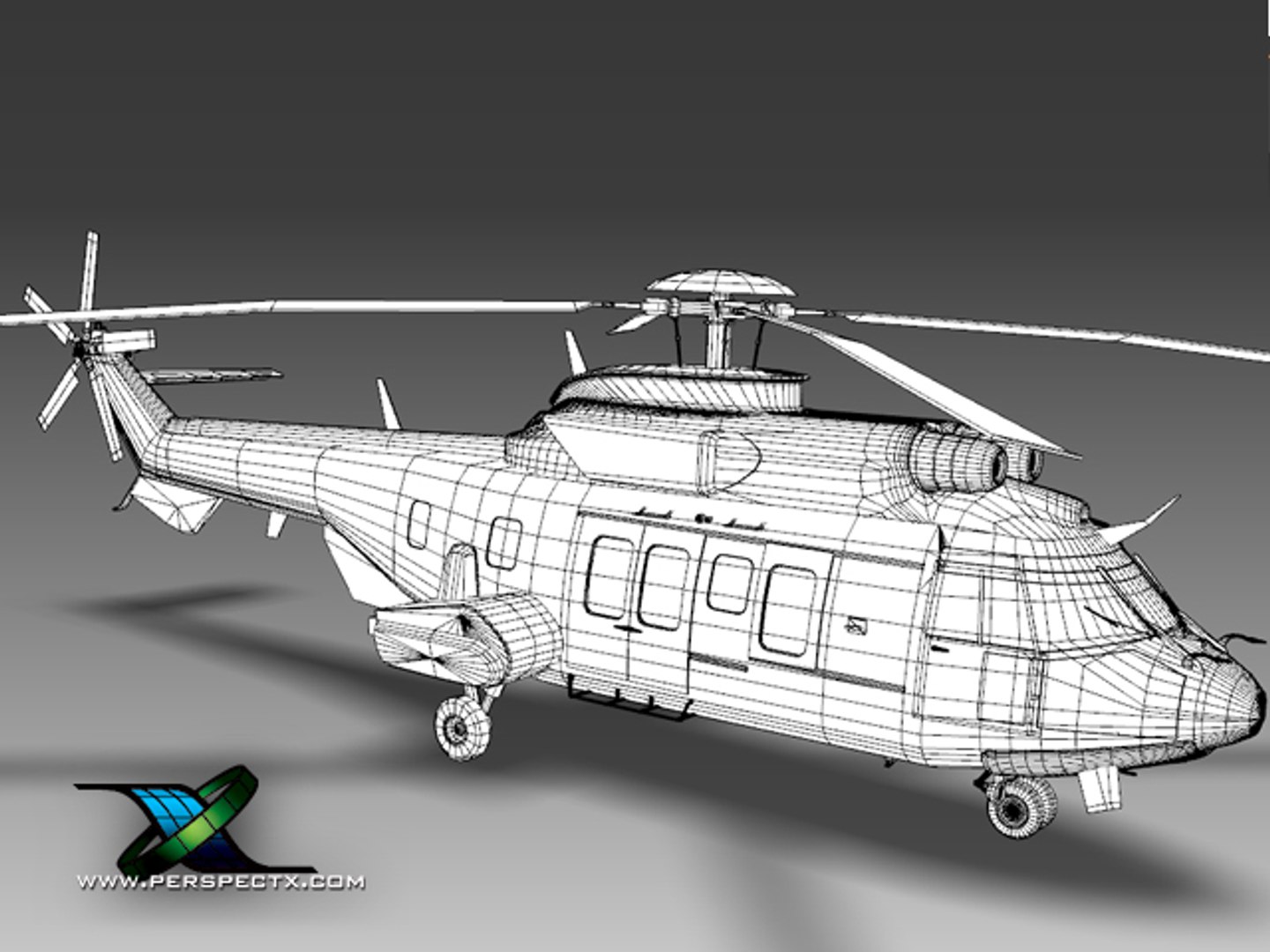 3d Model Eurocopter Super Puma Pre-rigged