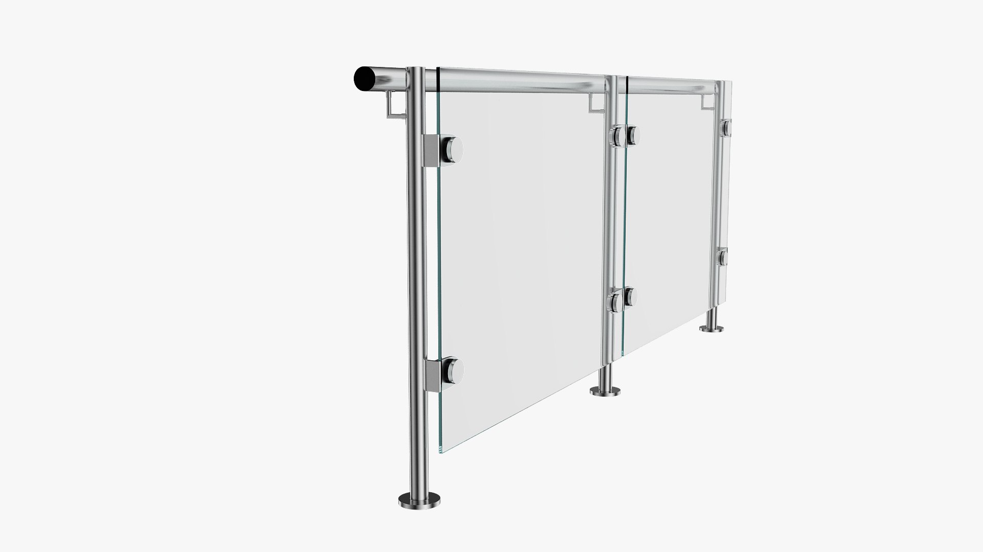 3D Glass Panel Handrail - TurboSquid 1814023
