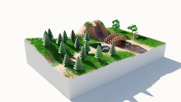 Low poly stylized scene environment 3D model - TurboSquid 1744852