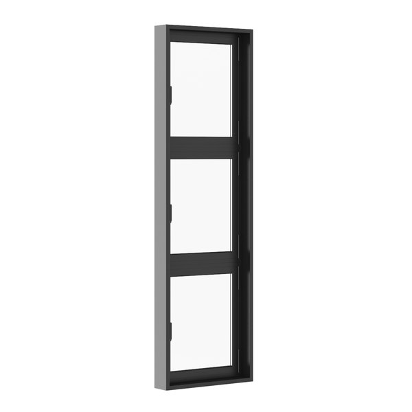 3d model openable black metal window