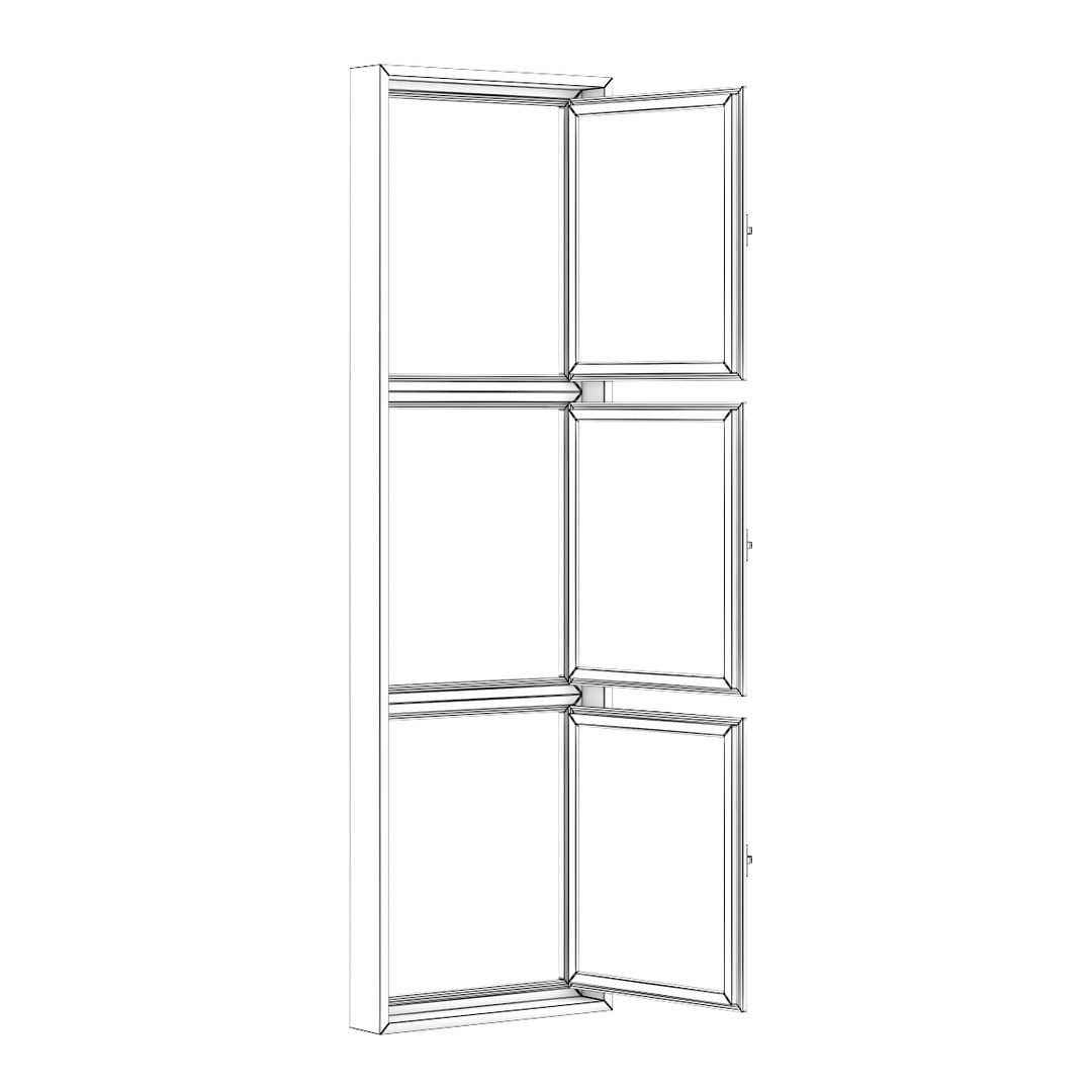 3d Model Openable Black Metal Window