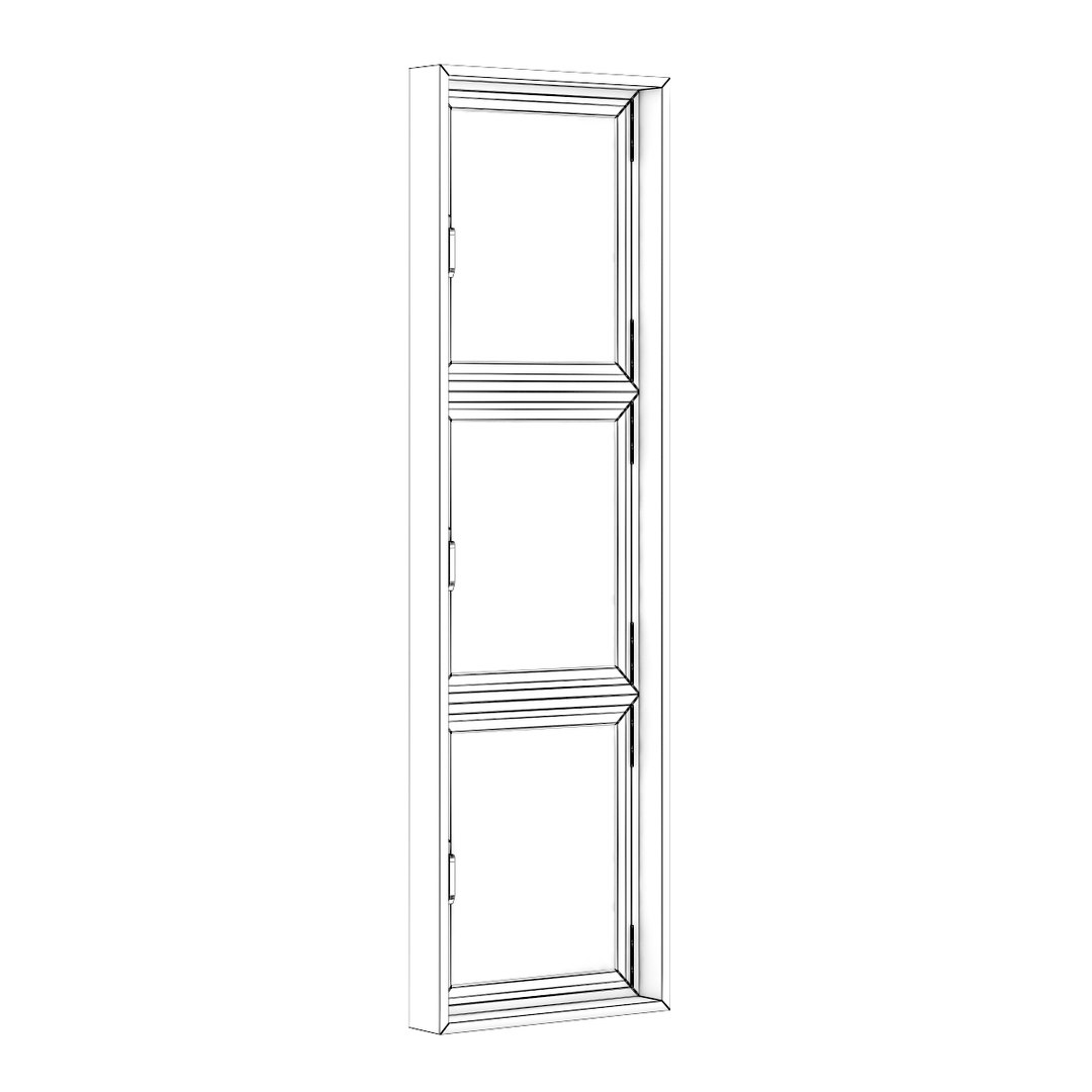 3d Model Openable Black Metal Window