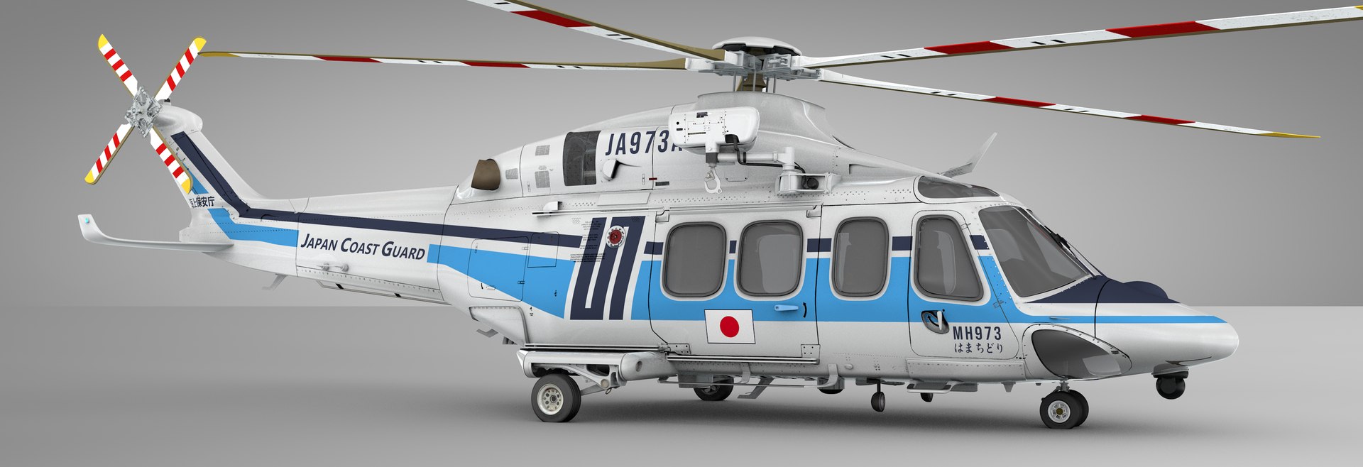 3D AGUSTA Westland AW139 Japan Coast Guard L2128 Model - TurboSquid 2224395