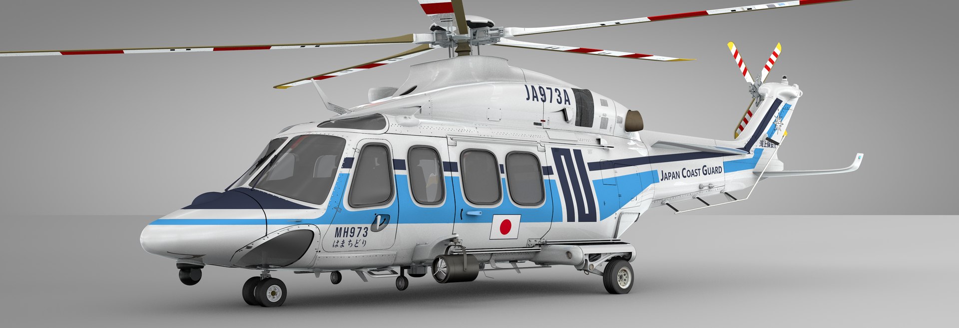 3D AGUSTA Westland AW139 Japan Coast Guard L2128 Model - TurboSquid 2224395