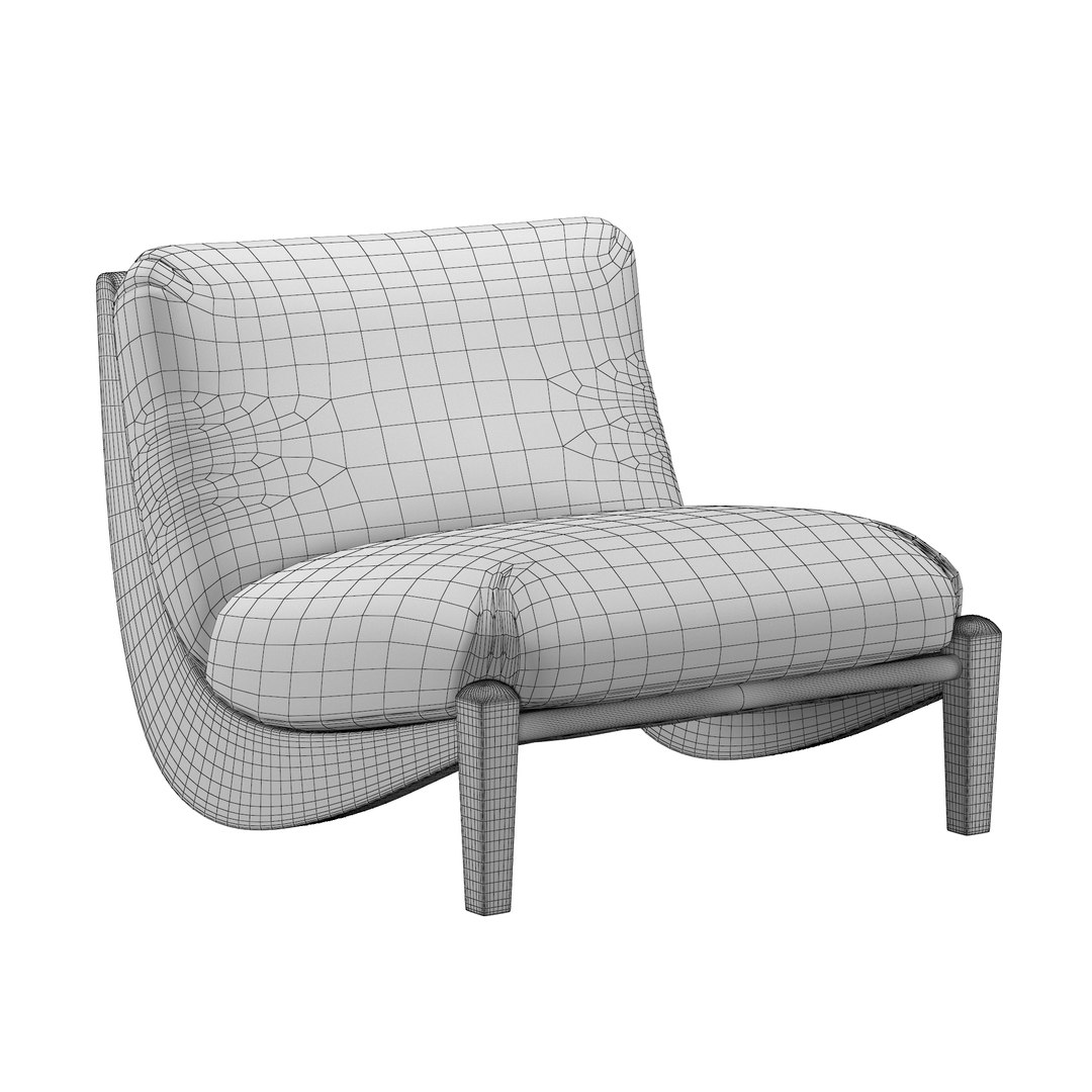 3D LASHED LOUNGE CHAIR Model - TurboSquid 1954347