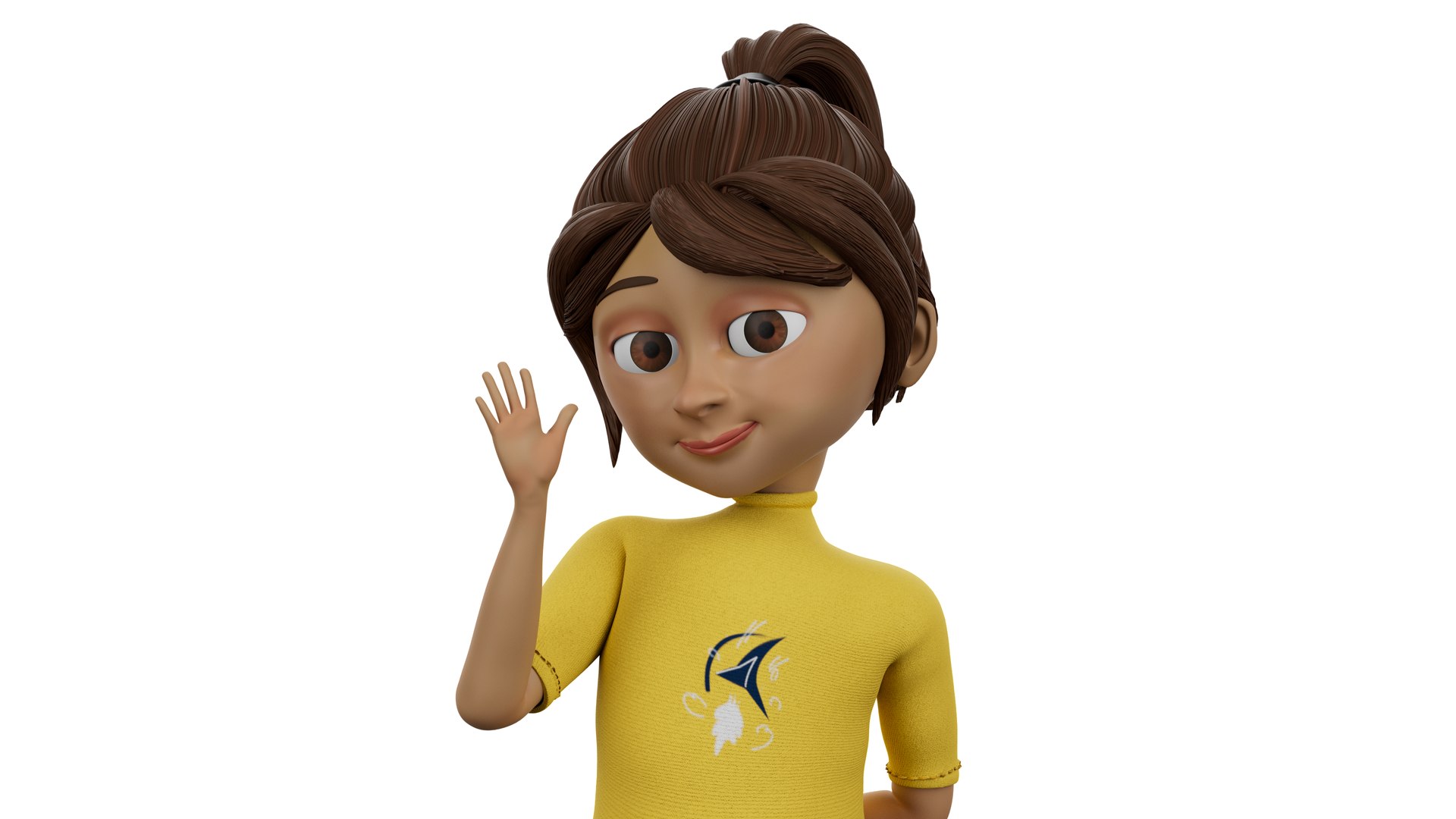 3D Model 3D Cartoon Kid Character BELLA WITH BLENDER RIGGGED ...