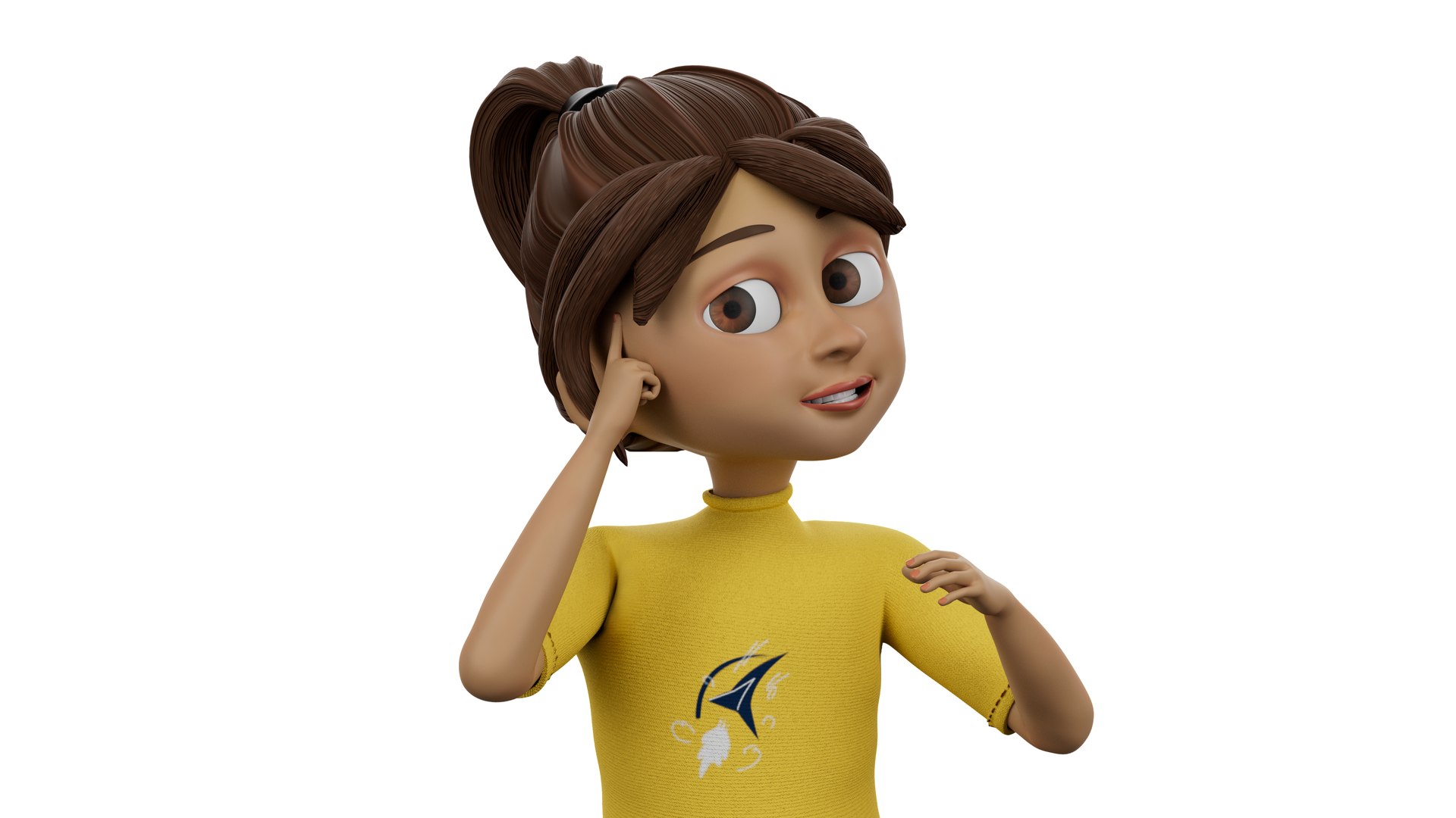 3D Model 3D Cartoon Kid Character BELLA WITH BLENDER RIGGGED ...