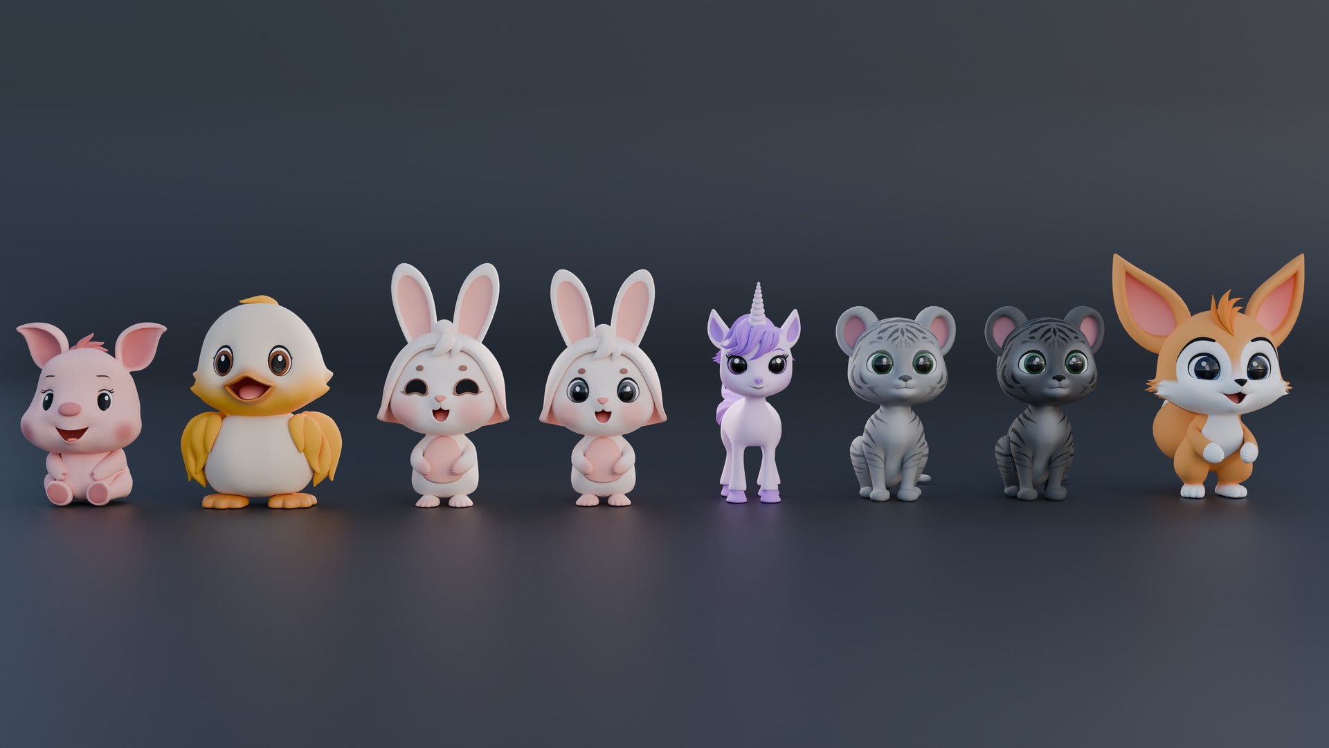 Cute Character Pack 3D Model - TurboSquid 2249933