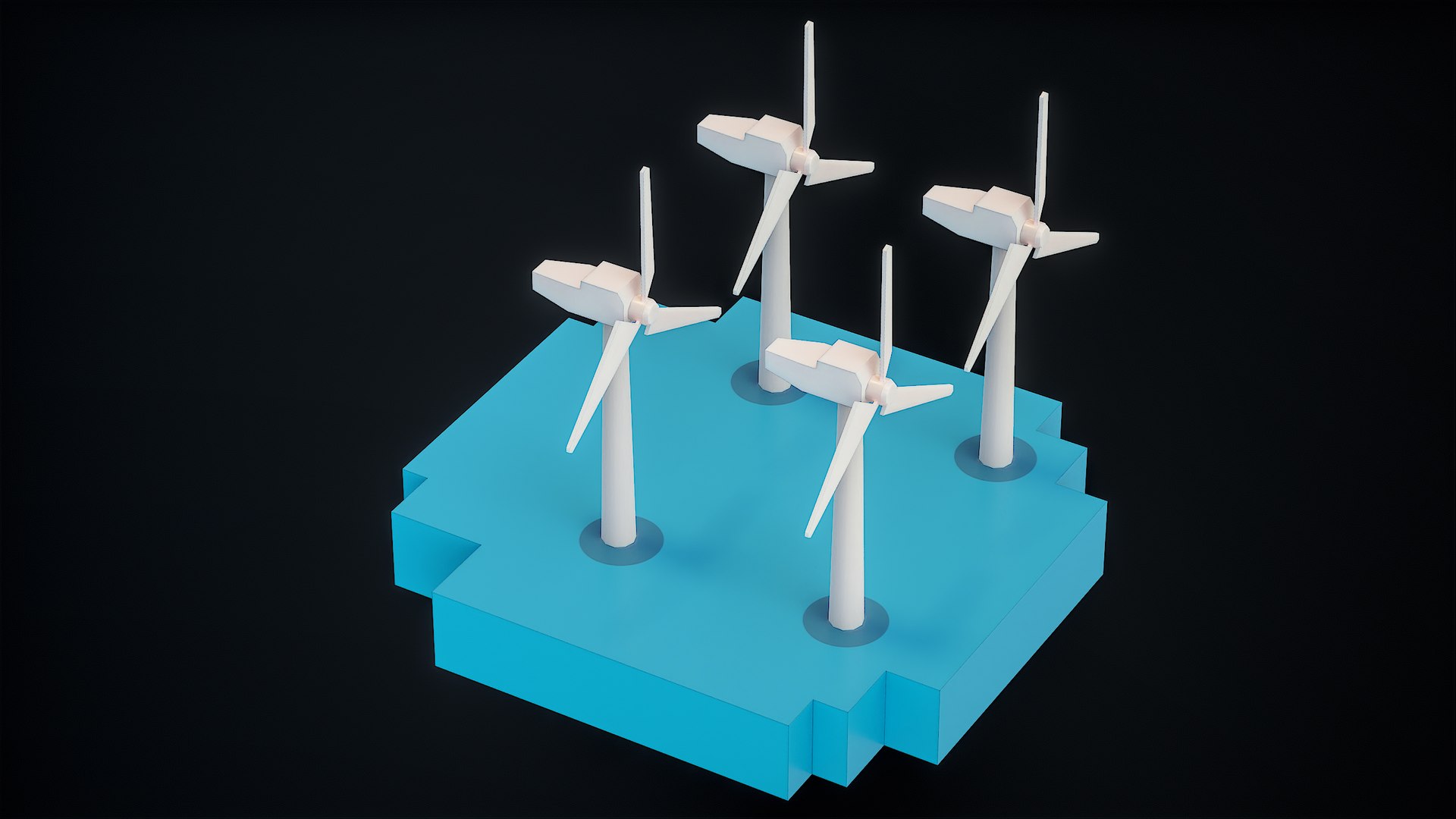 3D Lowpoly Cartoon Wind Power Farm Site PBR - TurboSquid 2153853
