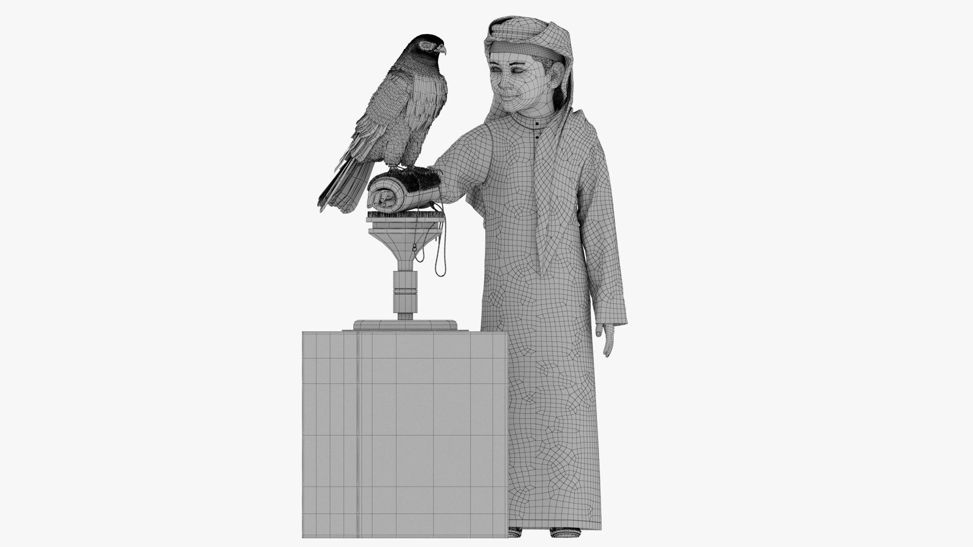 Arab Boy With Falcon 3D Model - TurboSquid 2185727