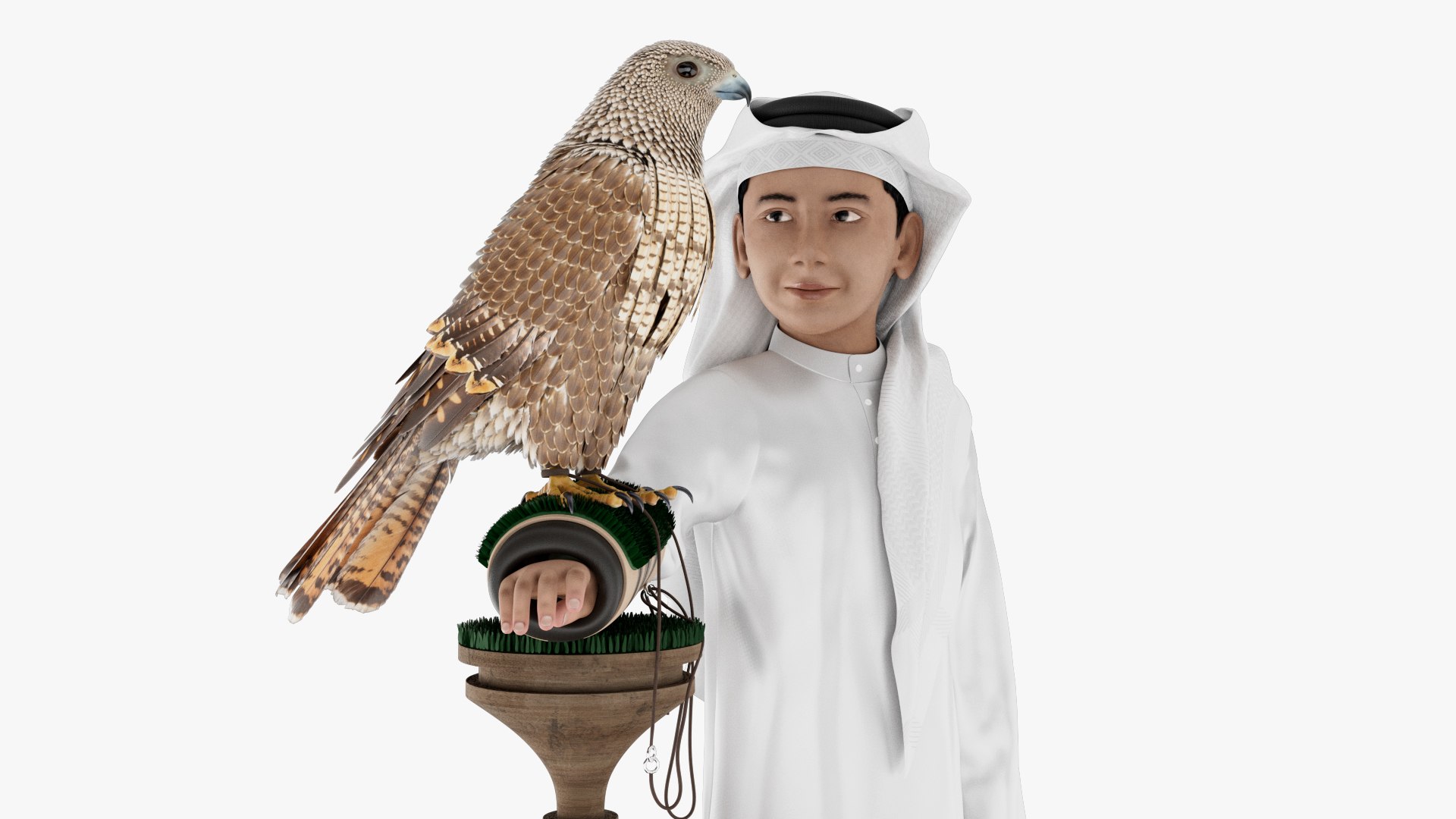 Arab Boy With Falcon 3D Model - TurboSquid 2185727