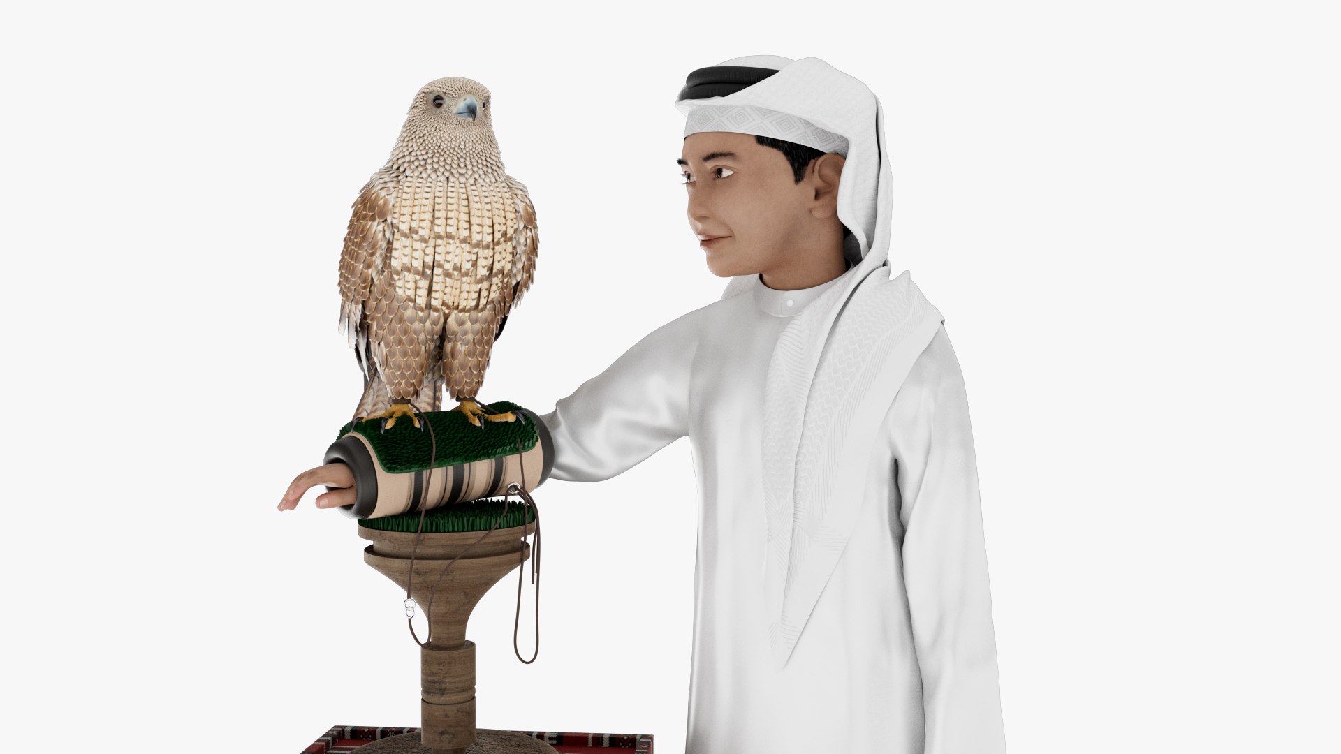 Arab Boy With Falcon 3D Model - TurboSquid 2185727