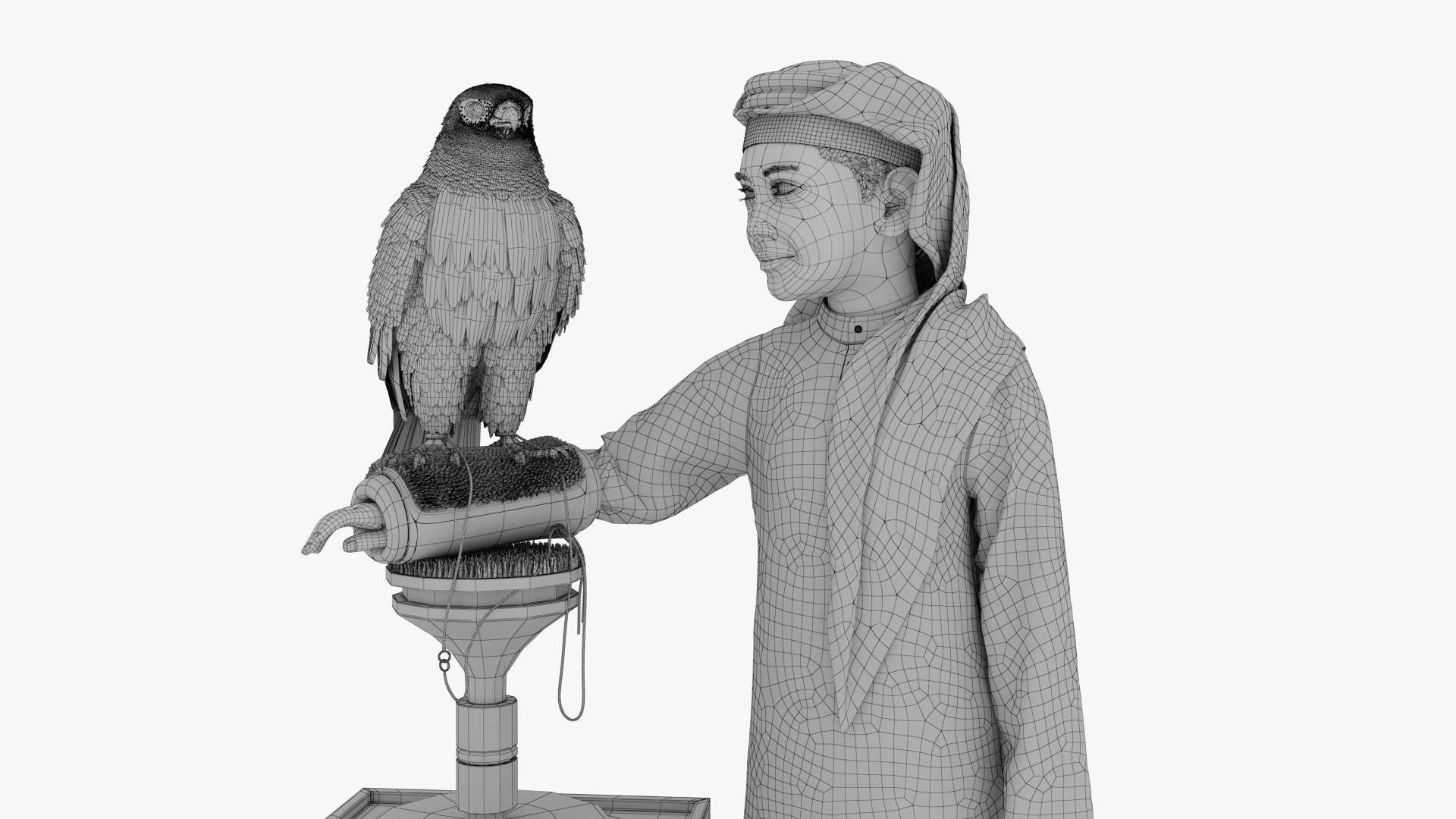 Arab Boy With Falcon 3D Model - TurboSquid 2185727
