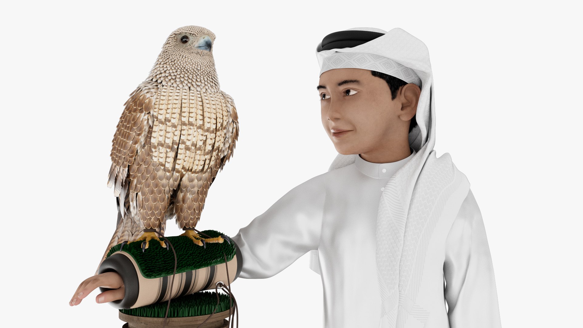 Arab Boy With Falcon 3D Model - TurboSquid 2185727