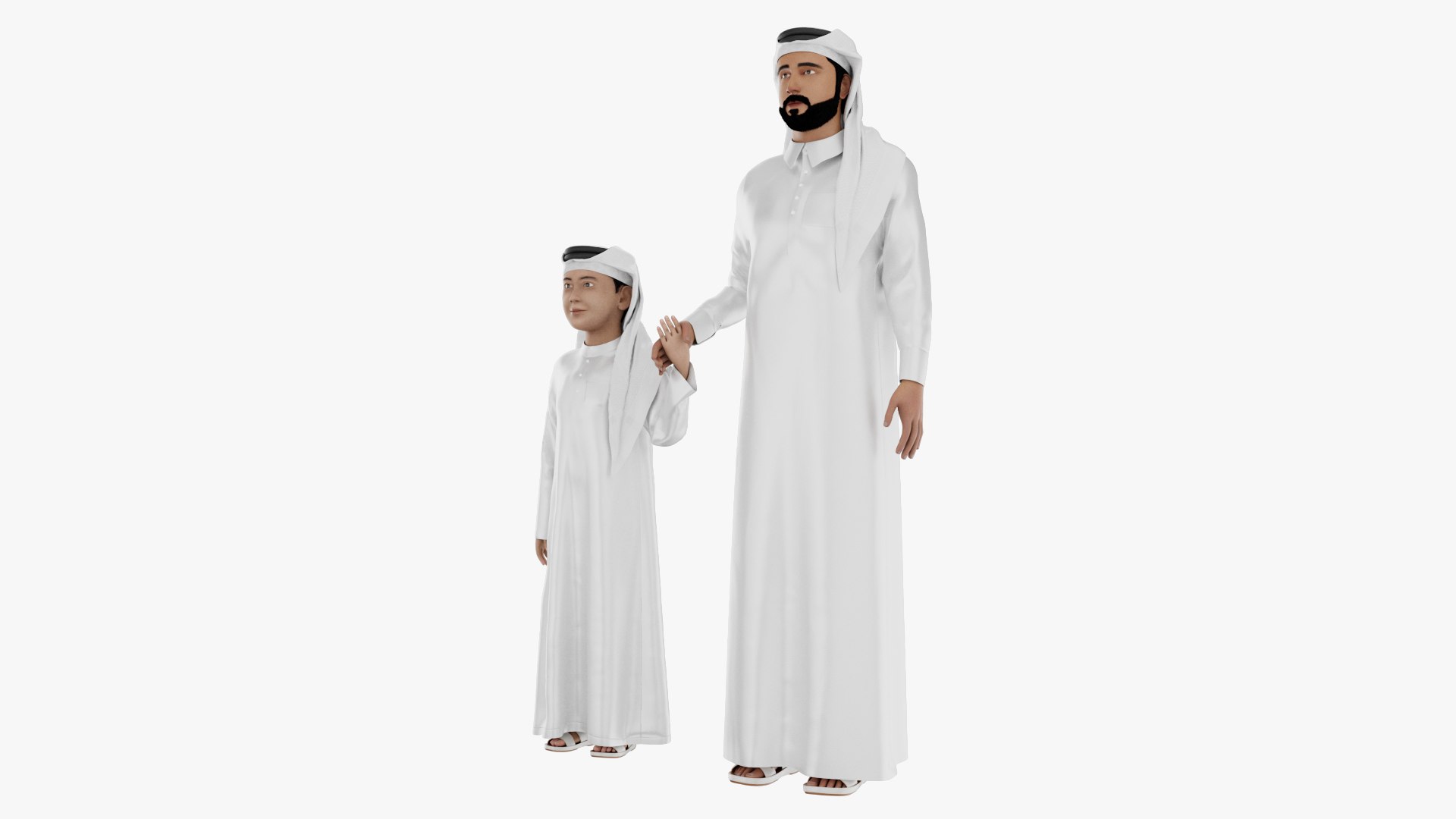 Arab Father And Son 3D Model - TurboSquid 2199317