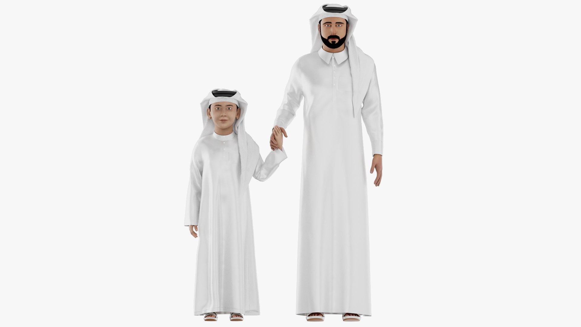 Arab Father And Son 3D Model - TurboSquid 2199317