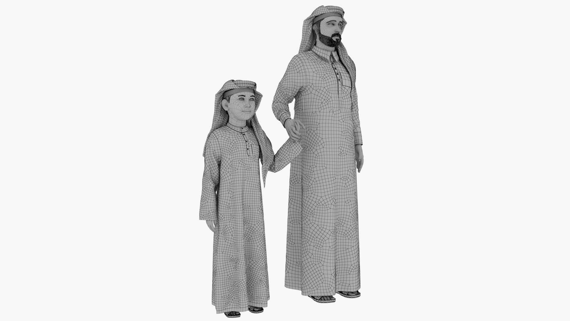 Arab Father And Son 3D Model - TurboSquid 2199317