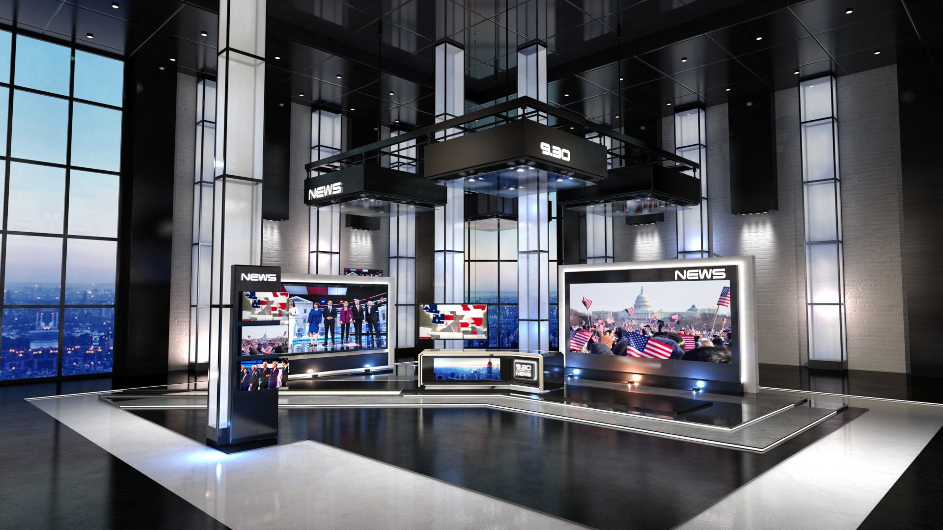 3D Virtual Set News Studio - TurboSquid 1487494