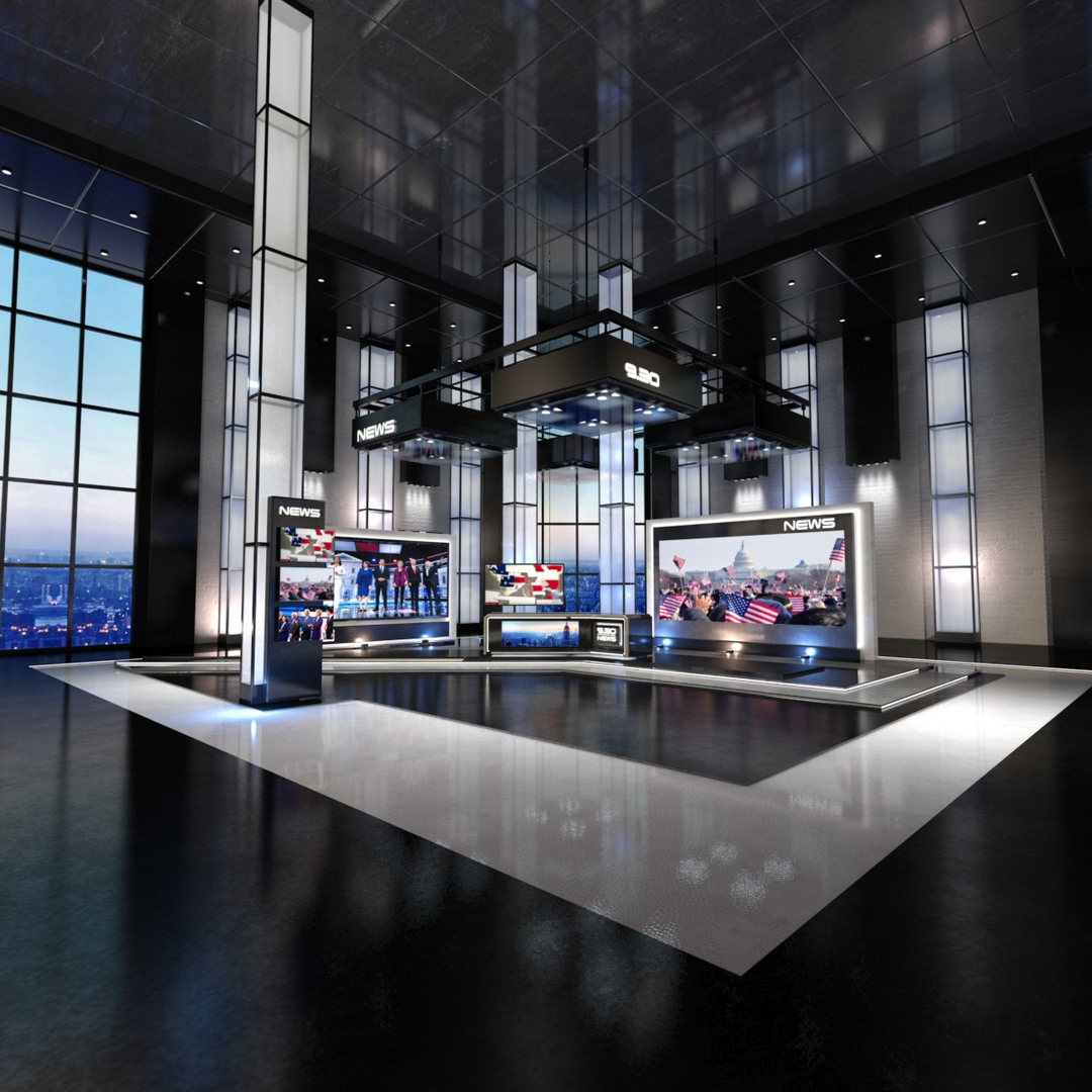 3D virtual set news studio - TurboSquid 1487494