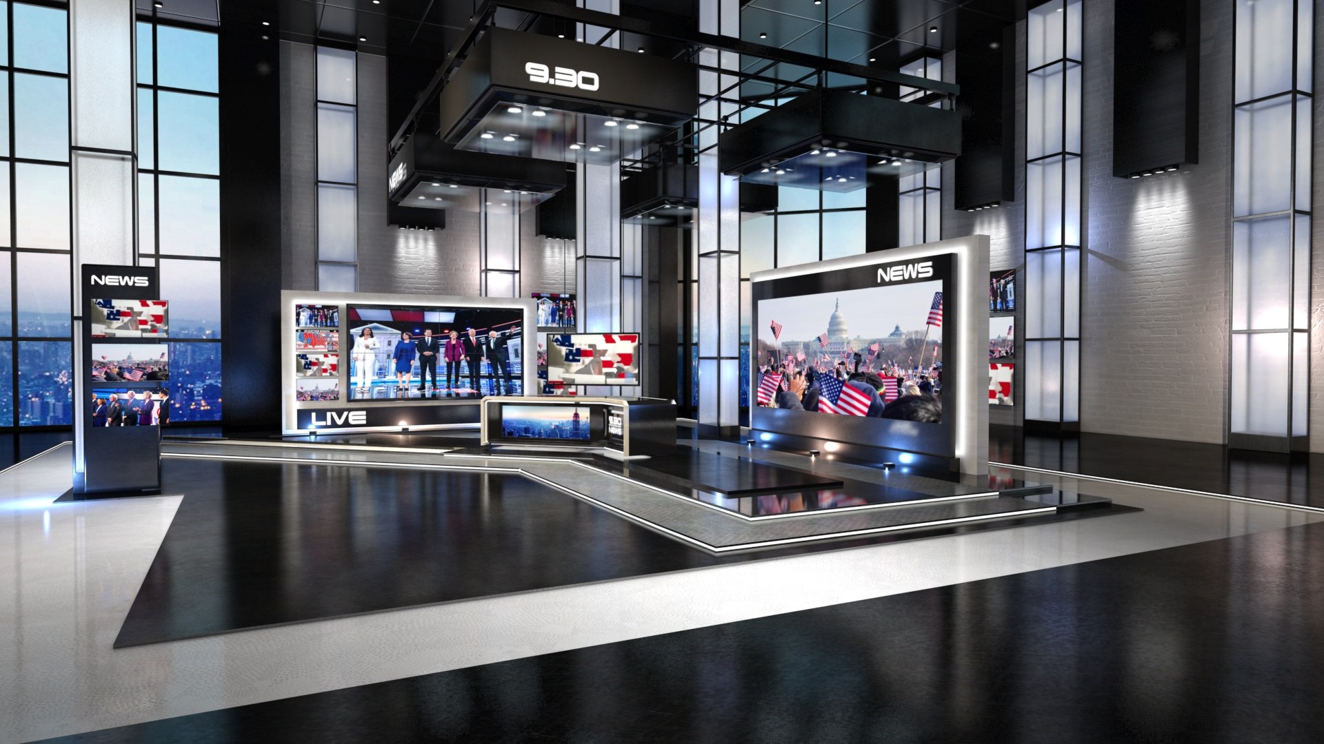 3D Virtual Set News Studio - TurboSquid 1487494