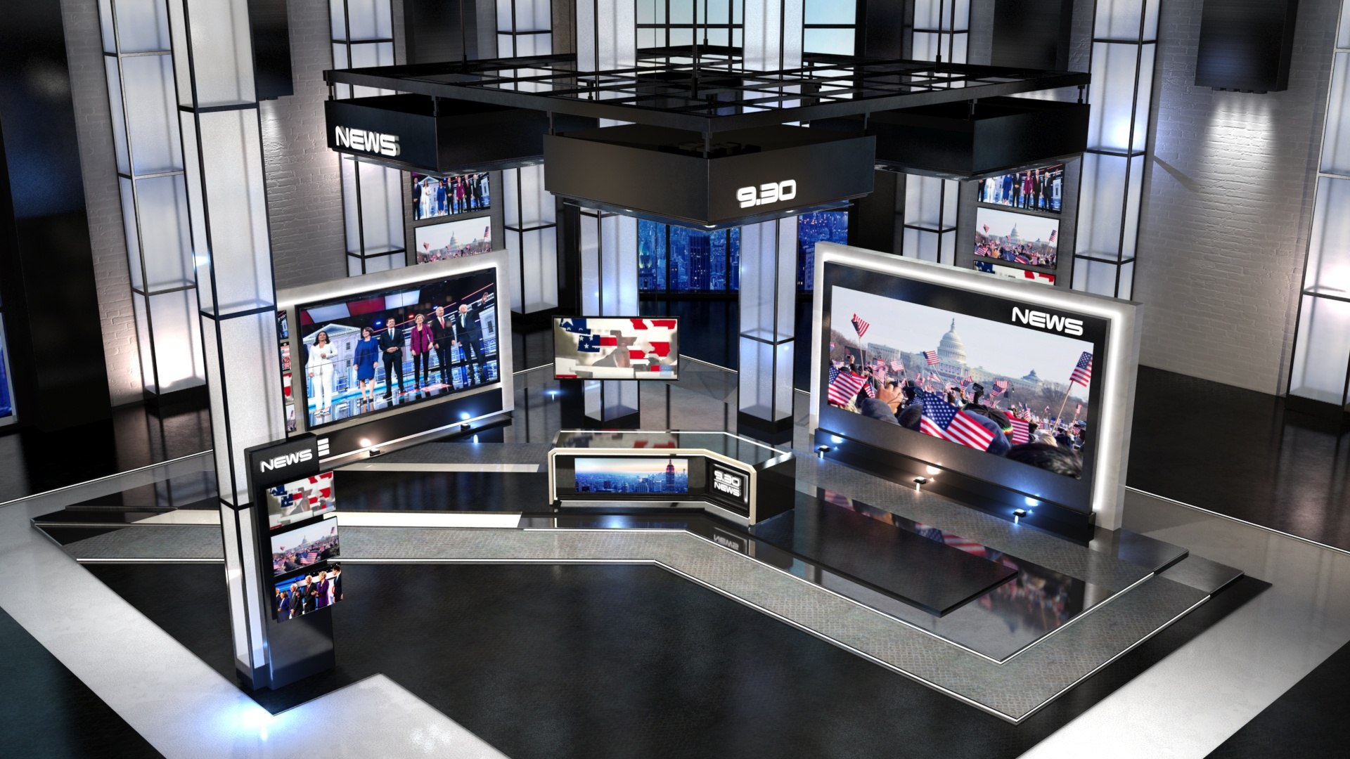 3D Virtual Set News Studio - TurboSquid 1487494