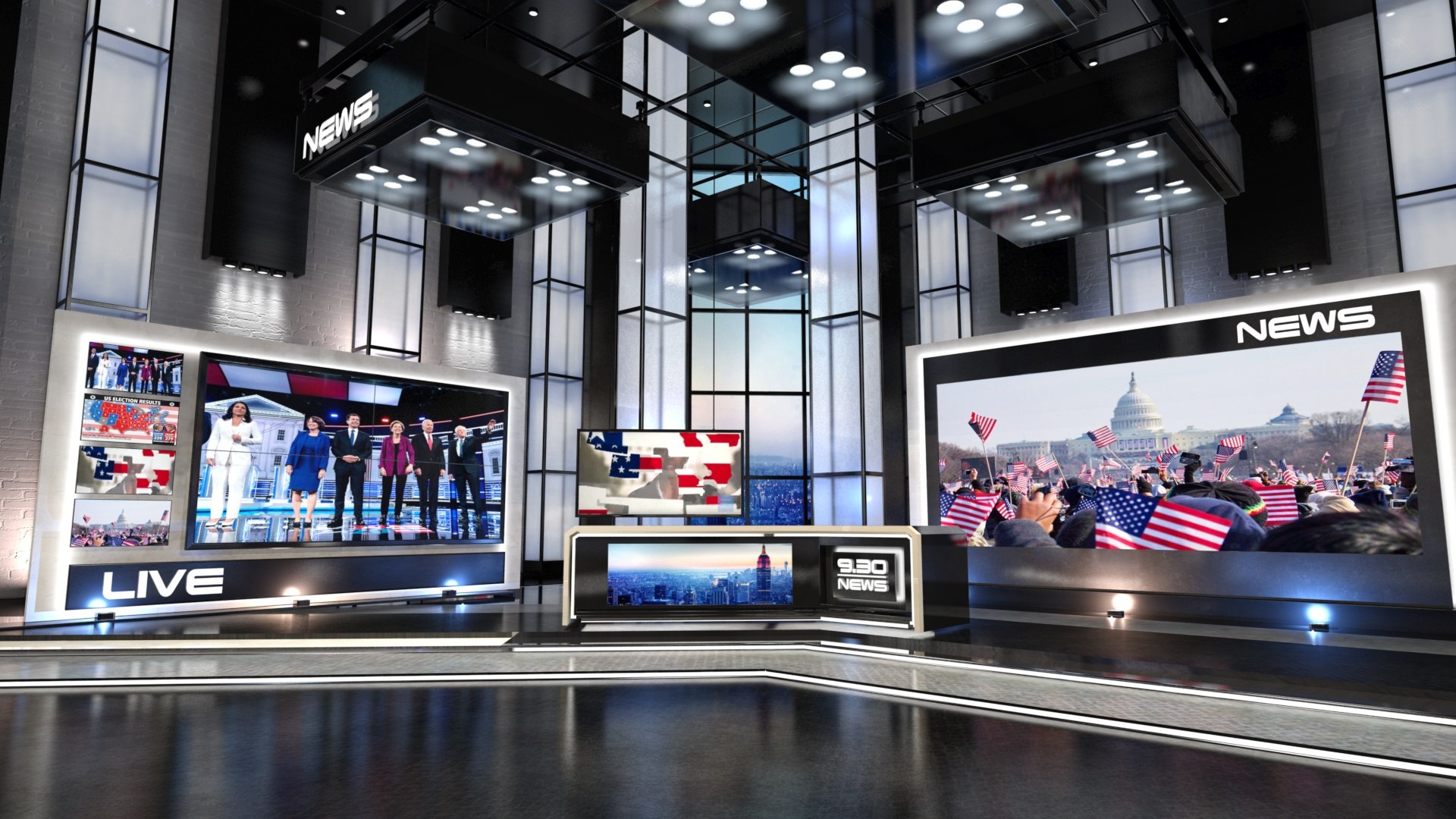 3D Virtual Set News Studio - TurboSquid 1487494