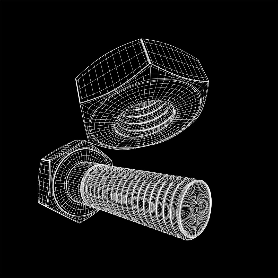 3D nut screw - TurboSquid 1452014